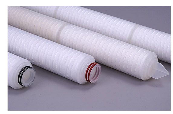 PTFE hydrophilic pleated filter cartridge